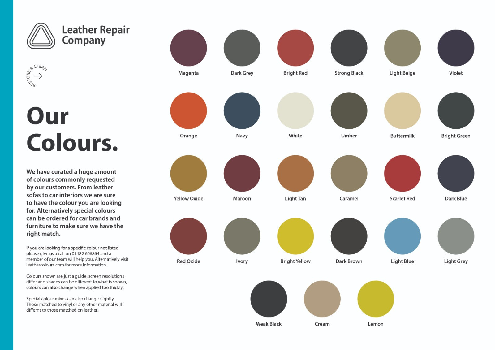Leather Colors Chart Leather Quality Chart: Decoding The World Of